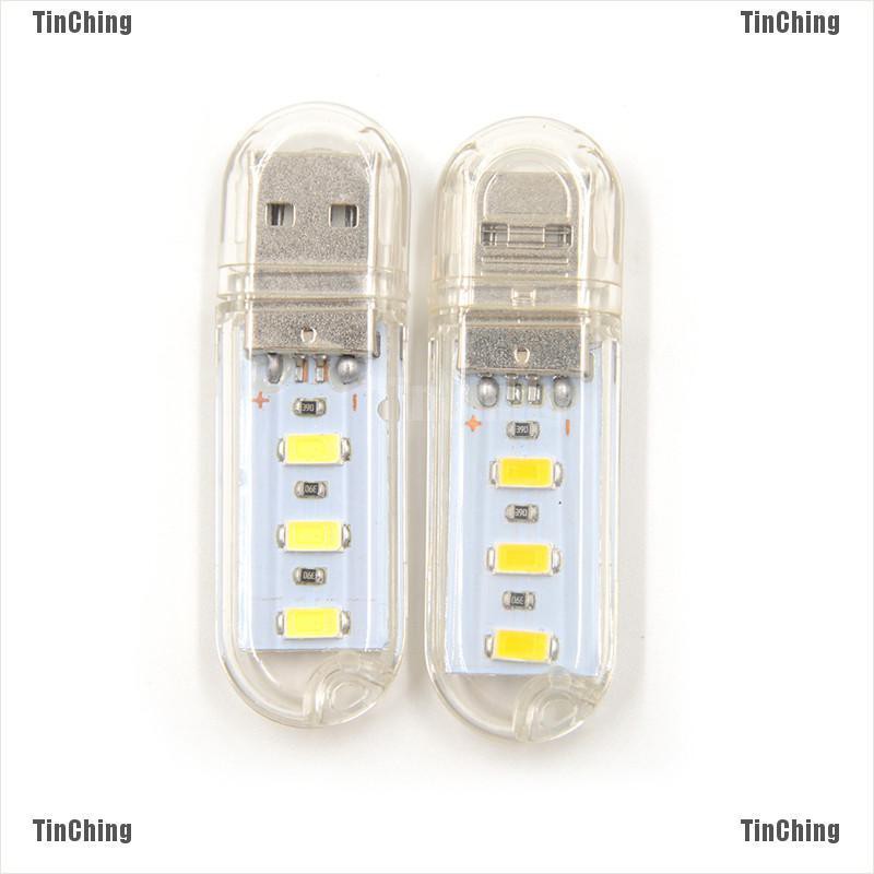 TinChing 2pcs Mini USB LED lamp Book lights 3 LEDs 5730 SMD 1.5w Camping Bulb Nightlight ...