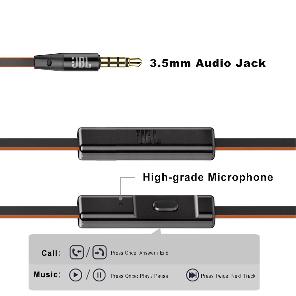 T180A Harman Stereo Wired Earphone High Quality Microphone for Live ...