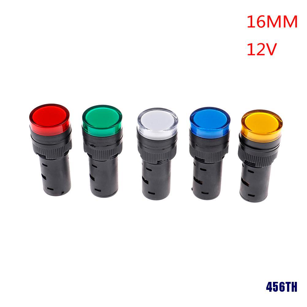 [COD]1Pc 16mm 12V LED pilot panel indicator signal warning light lamp ...
