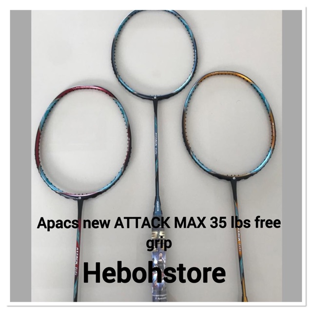 New APACS Badminton Racket ATTACK 66 Can 35 Lbs free grip ORIGINAL migQ ...