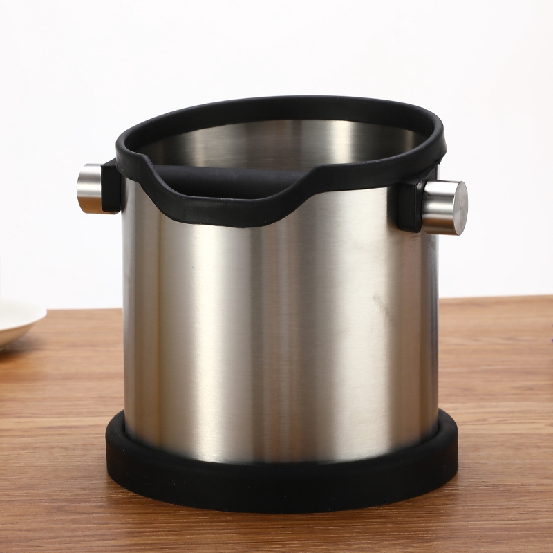Coffee Grind Dump Bin Anti slip Detachable Knock Bar 1800ml Stainless ...