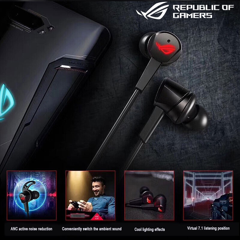☀ASUS ROG Cetra RGB Earphone for Rog Phone 5/3/2 Type-C Gaming Headset ...