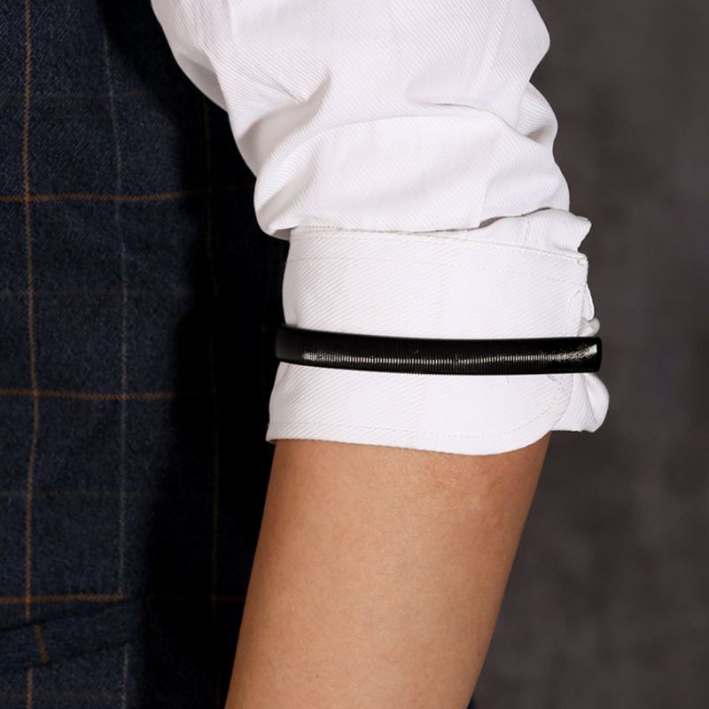 Arm Warmer Shirt Sleeve Holder Metal Anti-Slip Elastic Bracelets ...