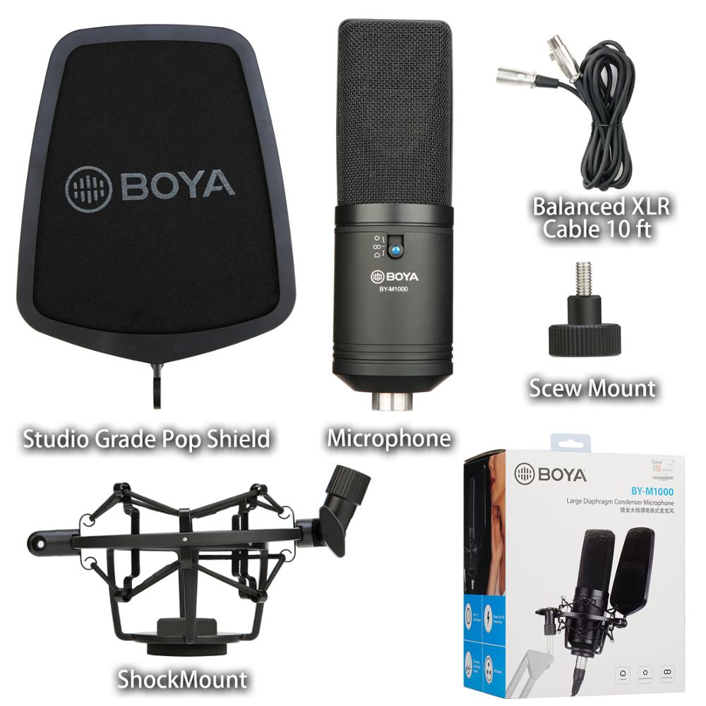 ไมโครโฟนBOYA BY M800 M1000 Large Diahragm Microhone Lowcut Filter ...