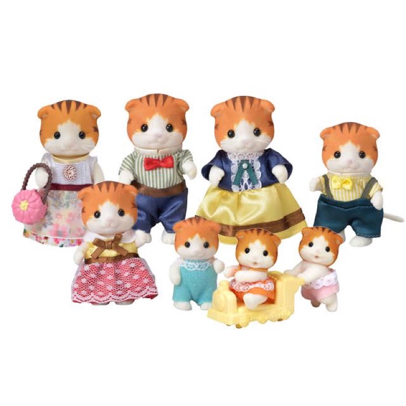 ตุ๊กตาครอบครัวแมวเมเปิ้ลในชุดหรูหรา ซิลวาเนียน แฟมิลี่ Maple Cat Family ...