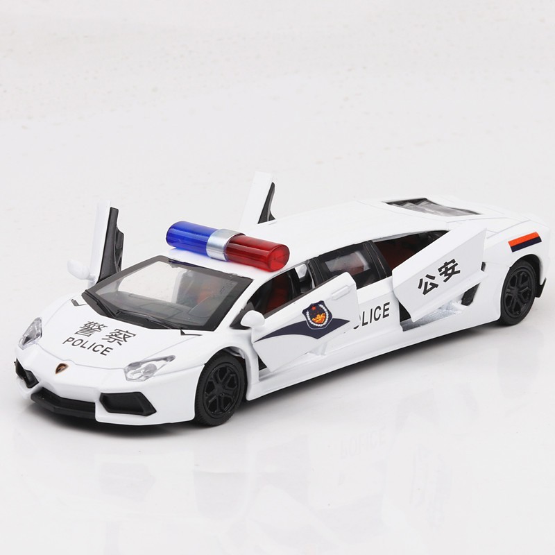 (Boxed) Lengthened police car sports car model police car alloy car ...