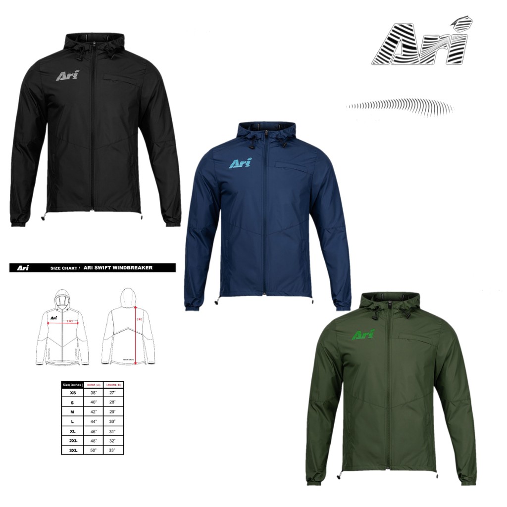เสื้อแจ็คเก็ต ARI SWIFT WINDBREAKER- มี 3 สี - khunanos - ThaiPick