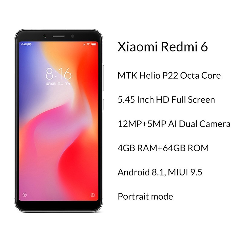 สมาร์ทโฟนเคสมือถือรุ่น Xiaomi Redmi 6 4 Gb 64 Gb | Shopee Thailand
