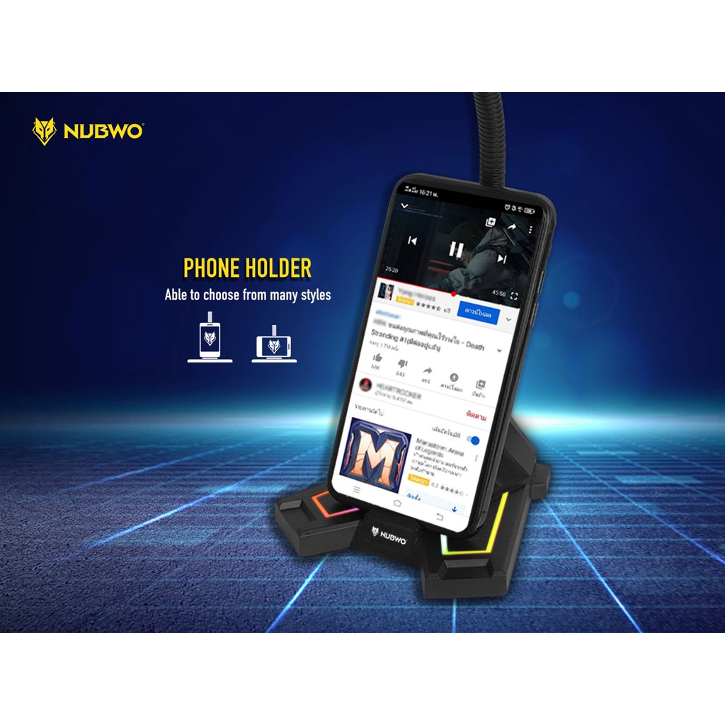 ส่งชัวร์ส่งไวไมค์คอมตั้งโต๊ะ Nubwo Microphone M31 SCYTHER SPECTRUM RGB ...