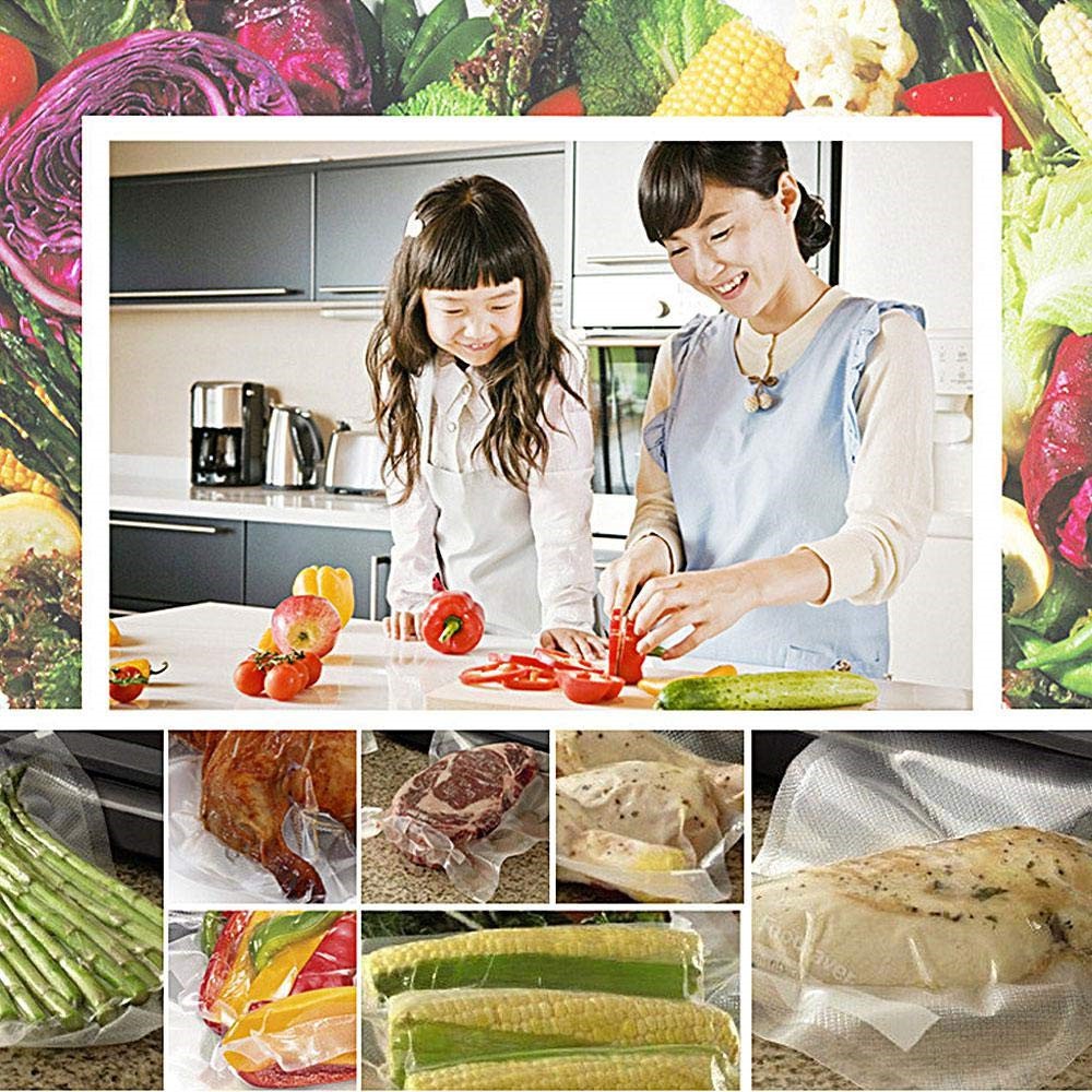 MSJ 15 pcs Kitchen Vacuum Sealer Food Saver Storage Bag Fruit Vegetable ...