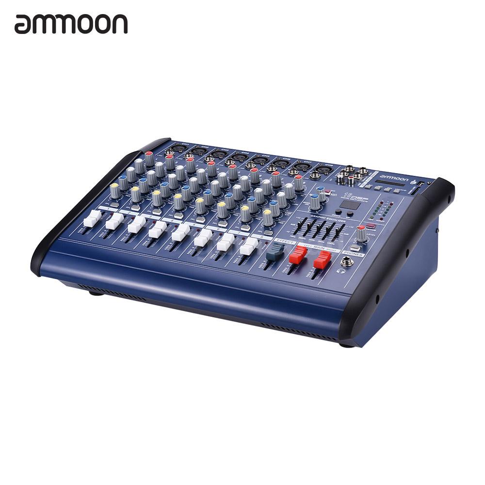 Gd Ammoon 8 ช่องเครื่องขยายเสียงดิจิตอลคอนโซลแอมป์กับ 48 V Phantom ...