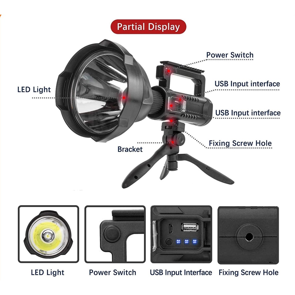 Multifunction Outdoor Floodlight USB Rechargeable Powerful Led ...