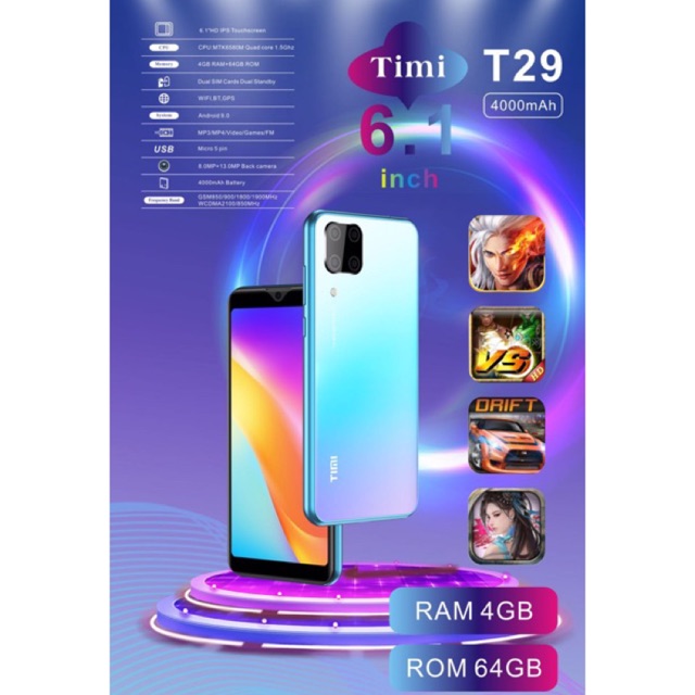 Timi T29จอ 6.1 แรม4รอม32ประกันศูนย์ไทยหนึ่งปีจ้ะ - 789_mobileshop - ThaiPick