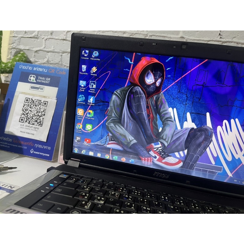 msi EX460 series แรม 4GB แบตเก็บไฟโน๊ตบุ๊คมือ2 ตำหนิคคีย์บอร์ดเสีย แถม ...