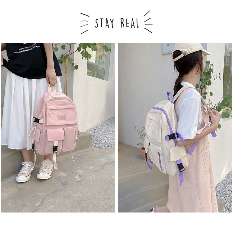 w2022 New Trendy Korean Version Large-capacity School Bag Lightweight Simple Travel Backpack ...