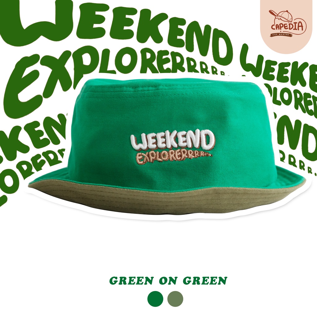 หมวกบักเก็ต น่ารัก สีทูโทน ️ WEEKEND EXPLORER ️ ทรงปีกสั้น น่ารักมากๆ ...