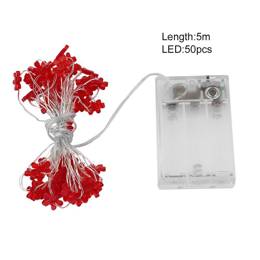 50 LED 5m 4.5V Waterproof IP44 Sun Flower Copper Wire Fairy String Lights Battery Operated Xmas ...