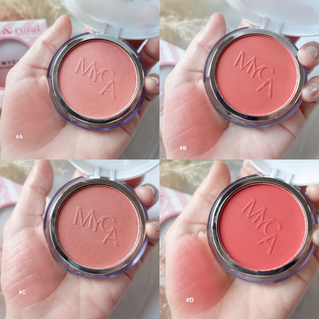 บลัชออนใหม่ PEACHCORAL POWDER BLUSHER MYCA (ไมก้า) มี 4 สีให้เลือก ของ ...