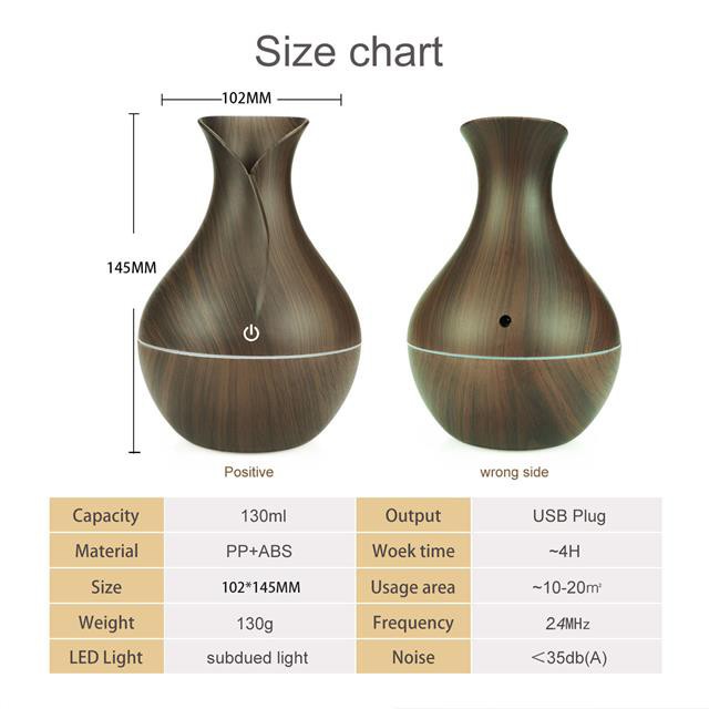 @ 130ml Led Essential Oil Diffuser Humidifier Usb Aromatherapy Wood ...