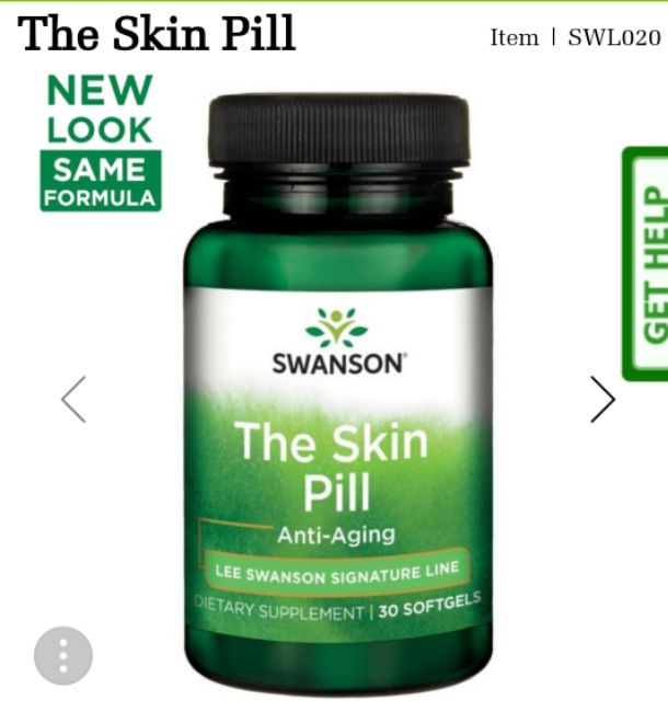 Swanson The Skin Pill 30 softgels รวมอาหารเสริมตัวท็อปในเม็ดเดียว ช่วย ...