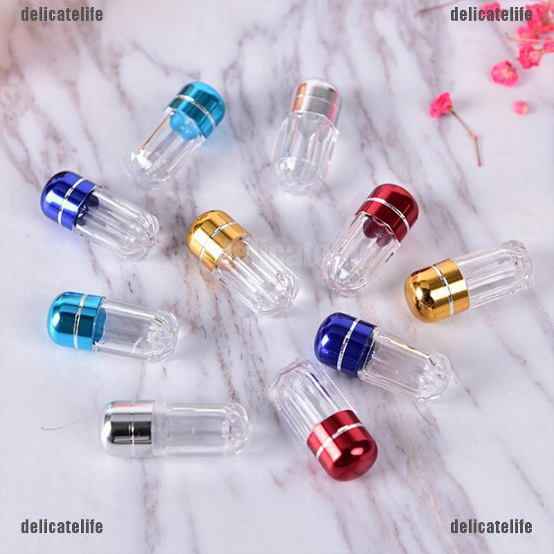 delicatelife 10Pcs Color Random Empty Clear Ps Pill Box Plastic Bottle ...