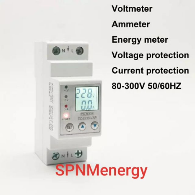 กันไฟตก-ไฟเกิน กระแสเกิน TOMZN DDS238-VAP 63A over/ under voltage ...