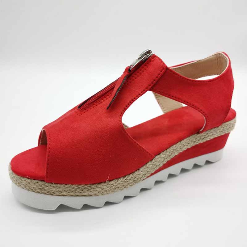 Ready Stock2022 Fashion Peep Toe Women39s Sandals Solid Color Wedges ...