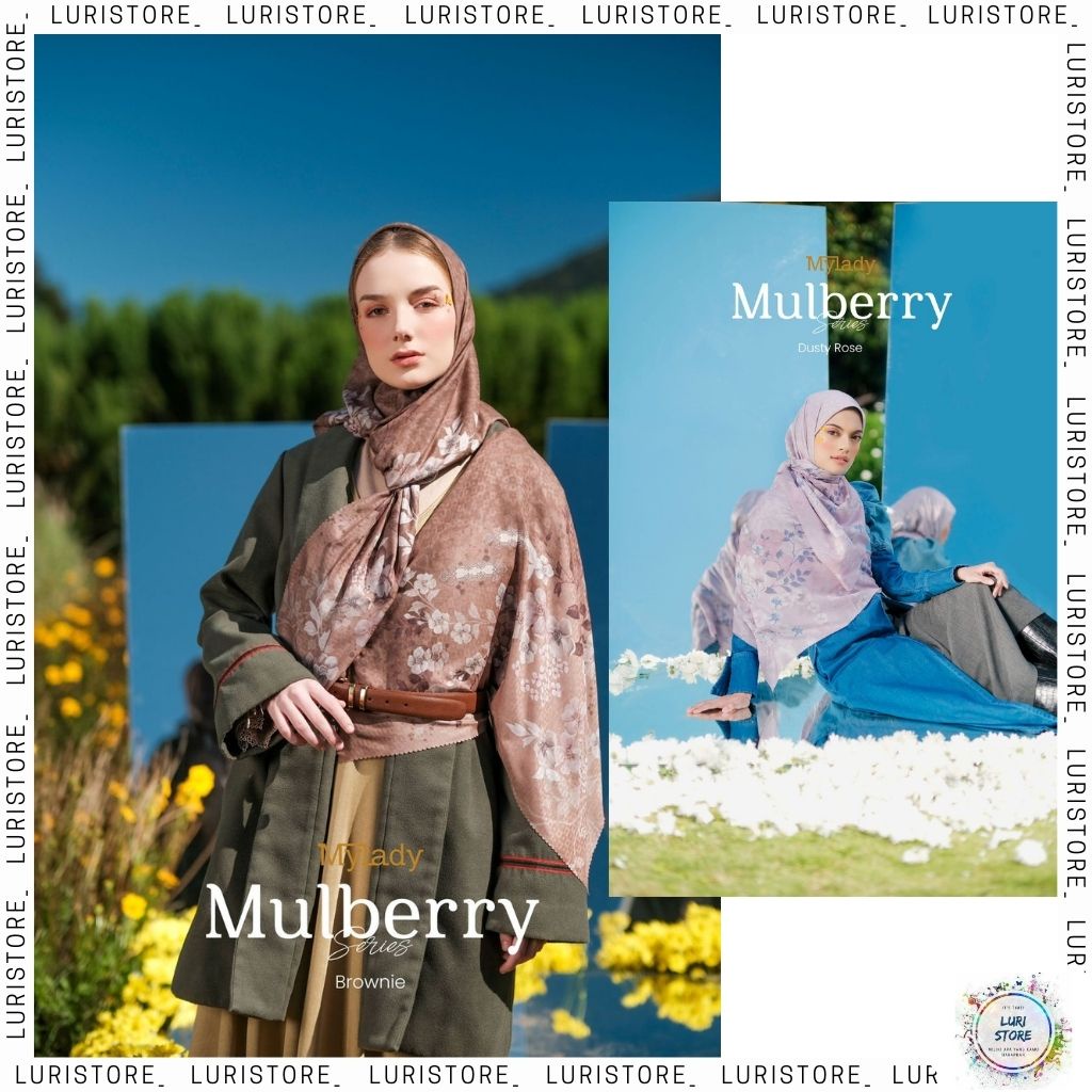 My LADY ORI MULBERRY ผ้าคลุมฮิญาบ คลุมฮิญาบ Quadrilateral Voal ลวดลาย ...