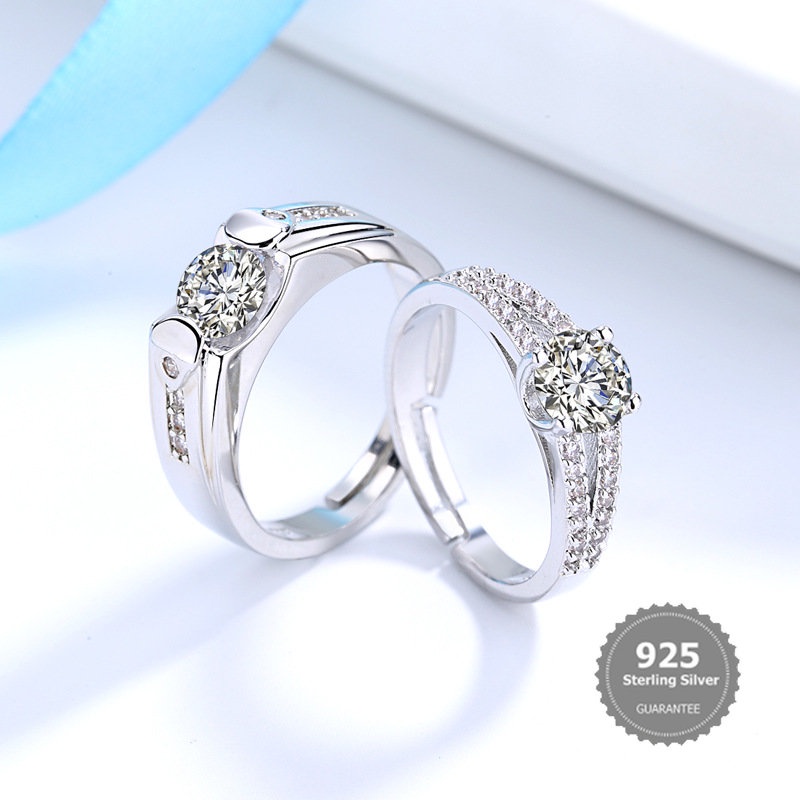 แหวนเงิน เกรด S925 ฝังเพทาย AAA หรูหรา แฟชั่นคู่รัก - ajewelry.th - ThaiPick
