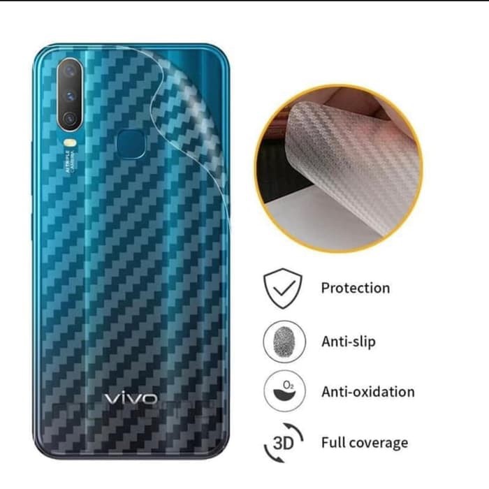 เคสโทรศัพท์คาร์บอนไฟเบอร์ป้องกันรอยขีดข่วนสําหรับ Vivo Y12 Y15 Y17 Y11 ...