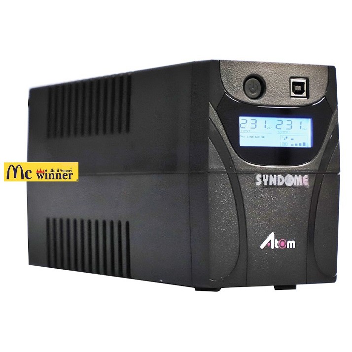 UPS(เครื่องสำรองไฟฟ้า) SYNDOME ATOM SERIES 850VA360WATT รุ่น ATOM 850 LCD - สินค้ารับประกัน 2 ปี ...