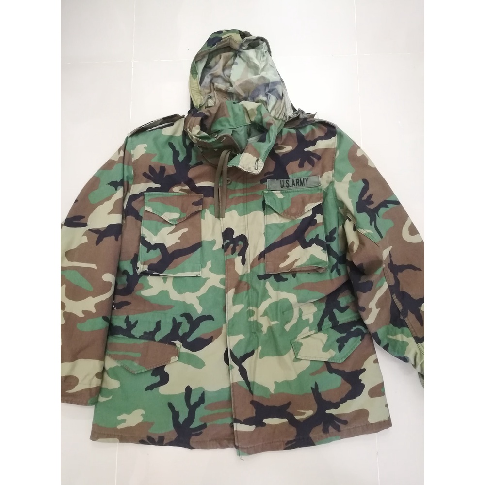 19USARMYแจ็คเก็ตกันหนาวทหารอเมริกันM65 ขนาด M-Rรอบอก44-48นิ้ว ลายพราง ...