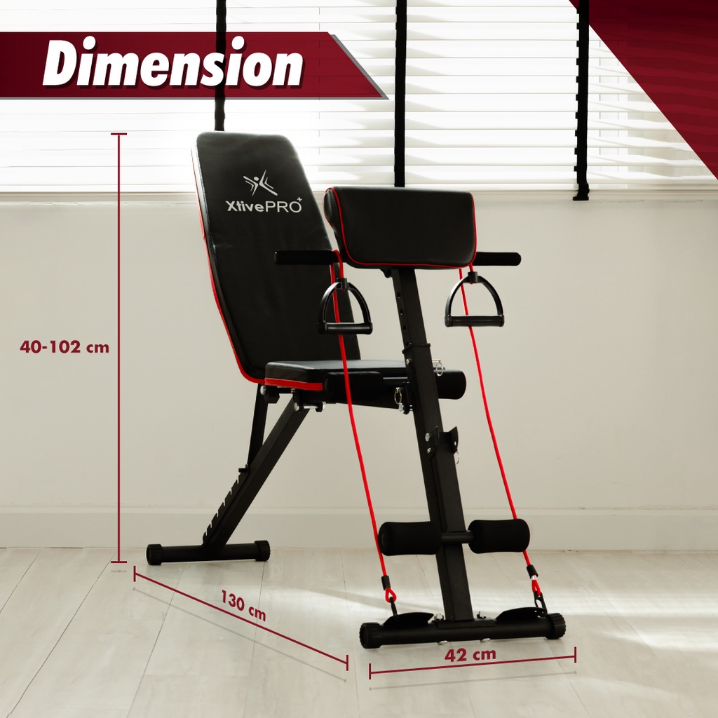 XtivePRO ม้านั่งยกน้ำหนัก ม้านั่งบริหารร่างกาย เก้าอี้ยกน้ำหนัก ม้านั่งดัมเบล Adjustable Weight ...