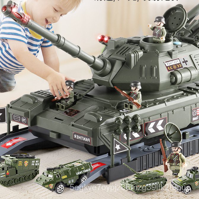 Tank Model Kids Boys Storage Toy Car Vehicles Luminescent Tank ...
