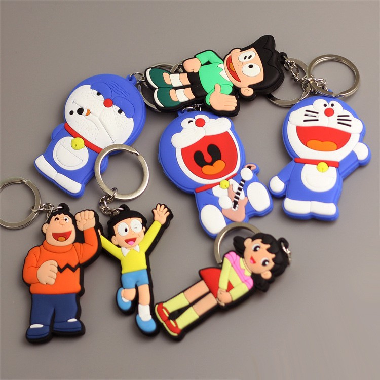 Cartoon Doraemon Nobita Keychains Double Side Soft Keychain Gift ...