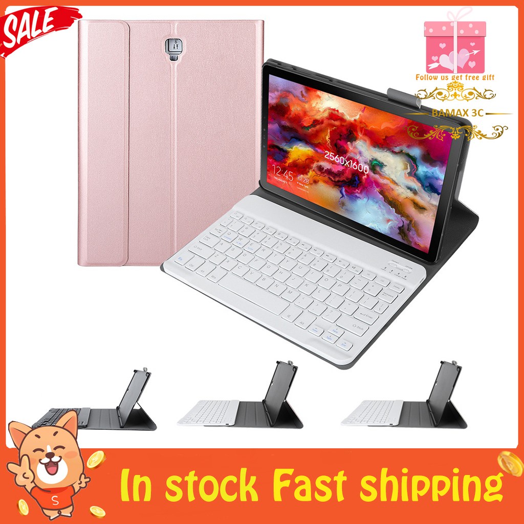 Bluetooth Keyboard คีย์บอร์ดบลูทูธ ซองหนัง สำหรับ Samsung Tabs4 - _837e2gj9x - ThaiPick