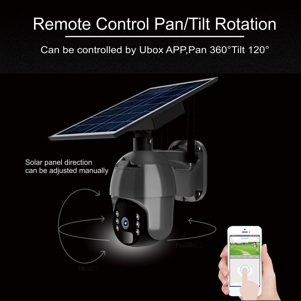 แบตเตอรี่กล้อง4G WiFi IP Camera Solar Powered Outdoor Sim Card 3MP ...