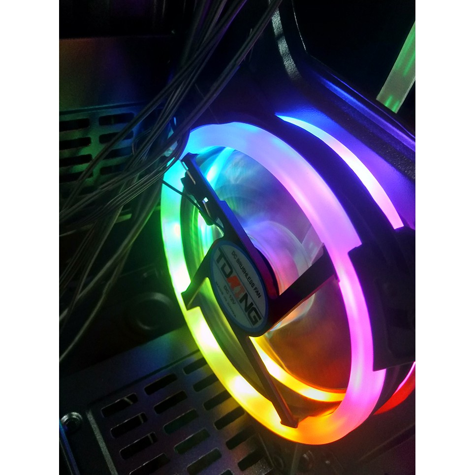 VENUZ ATX Computer Case VC1620 with RGB LED Lighting & Rainbow RGB Fan ...