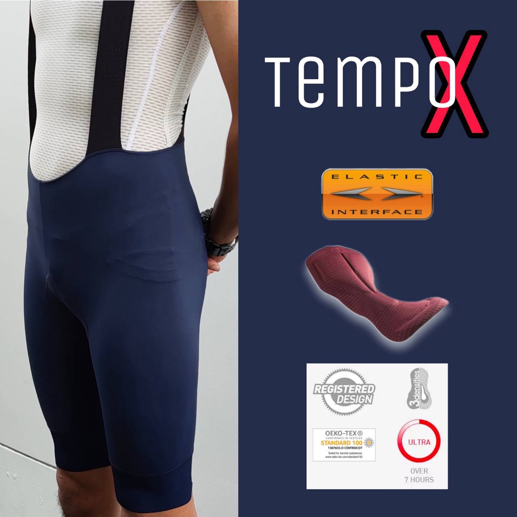 เอี๊ยม MALT รุ่น TempoX Cycling Bib TempoX-BU เอี๊ยมจักรยาน กางเกงจักรยาน - maltjersey - ThaiPick