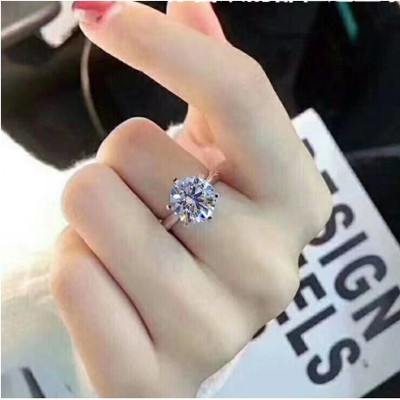 พร้อมใบรับรอง Gra แหวนหมั้น เพชรโมอิสแท้ 100 เงินแท้ S925 แหวนหมั้น เพชรโมอิส แฟชั่น เรียบง่าย ...