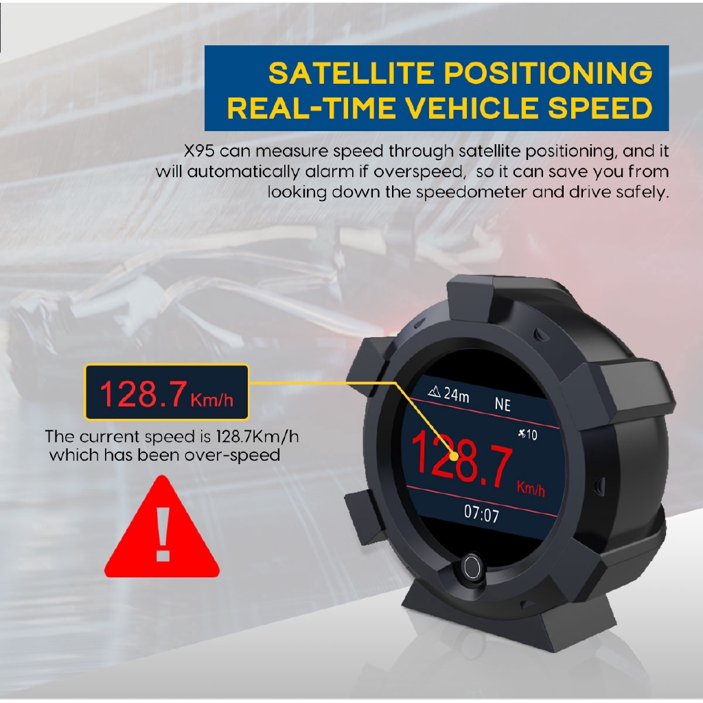 AUTOOL X95 GPS เครื่องวัดความเอียงรถยนต์อัจฉริยะ HUD (head-up diaplay ...