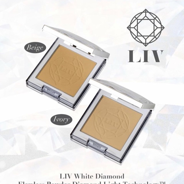 LIV WHITE DIAMOND POWDER ลิฟ ไวท์ ไดมอนด์ พาวเดอร์ แป้งทาหน้าผสมรองพื้น ...