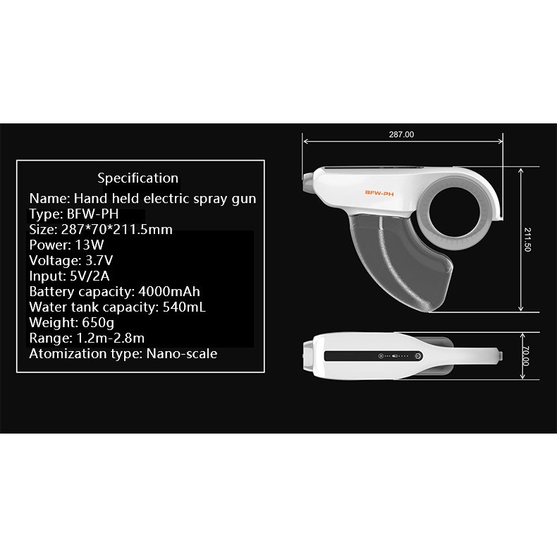 ถูกสุด ปืนฆ่าเชื้อนาโนไร้สายแสงสีฟ้า Dtech รุ่น TM010 ปืนฉีดพ่นฆ่าเชื้อ ...