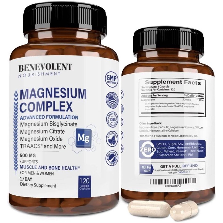 พร้อมส่ง????Magnesium Complex 500mg, 120 Capsules - pre4u2 - ThaiPick