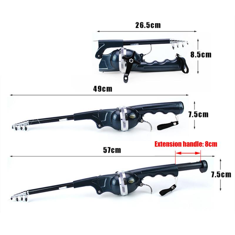 Outdoor Stream Portable Pocket Telescopic Mini Fishing Rod Fiberglass ...