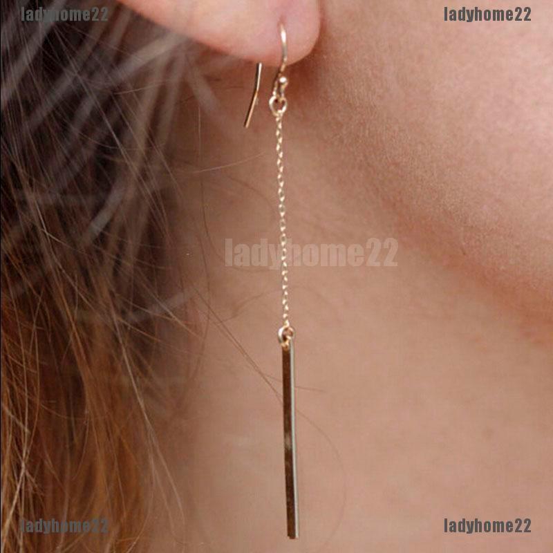LH*Jewelry Womens Gold Plated Long Dangle Drop Chain Hook Earrings Ear ...