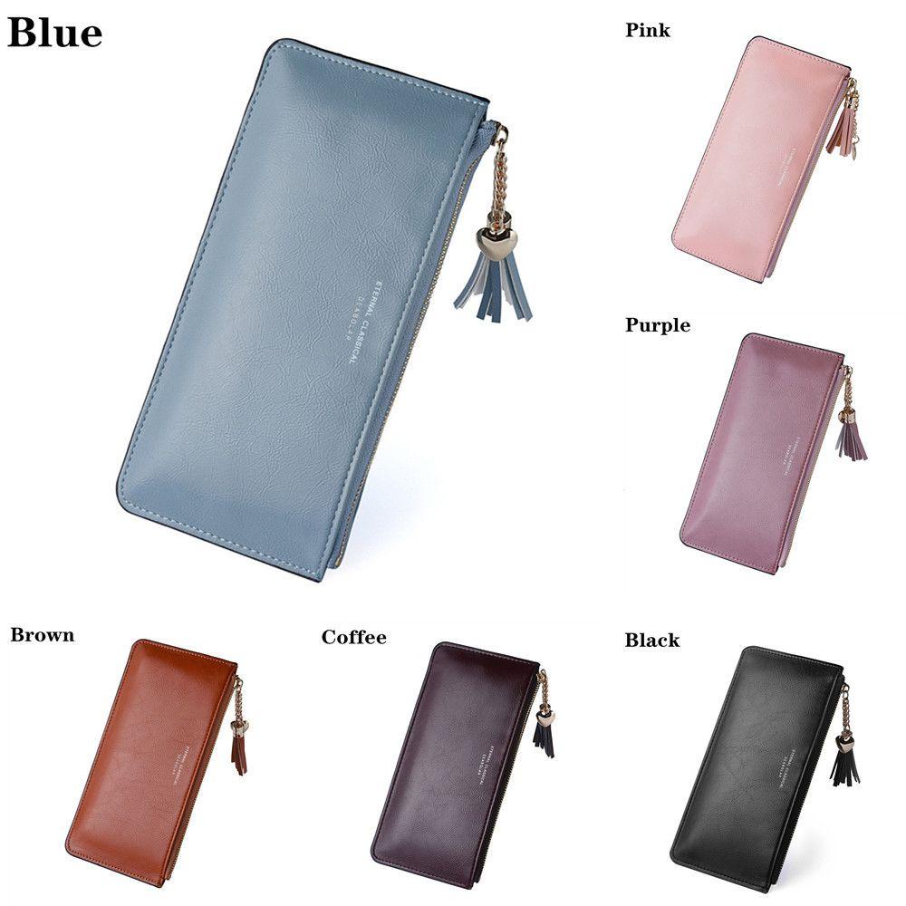 WISDOMEST Women Ladies Wallet Zipper Envelope Wallet Leather Women ...