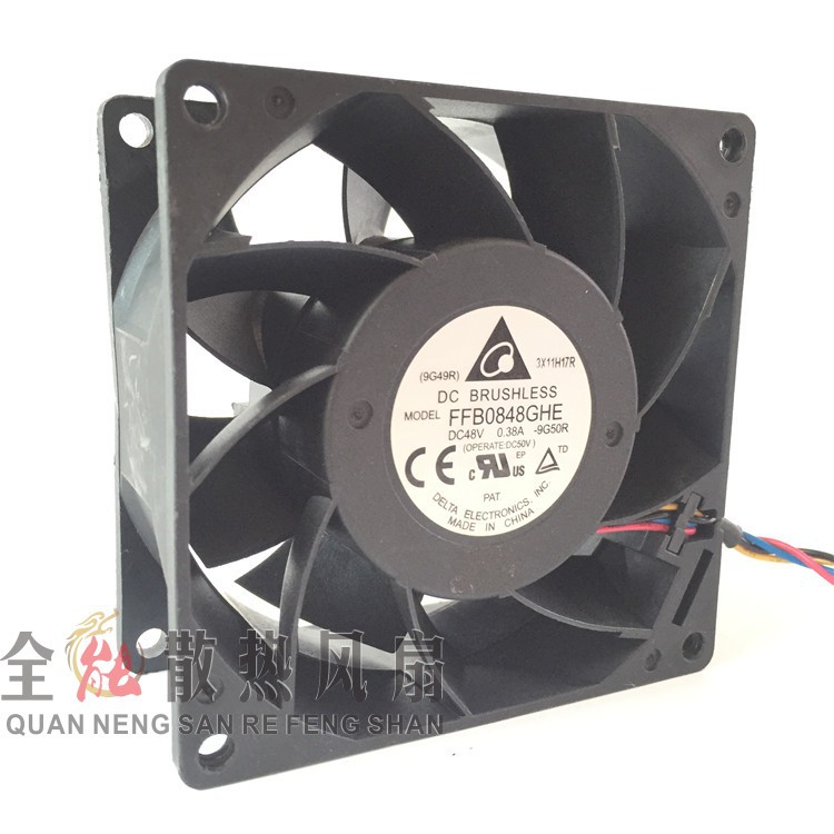 Delta 8038 Ffb0848Ghe 48V 0 . 38 A 4 สาย 8 ซม . พัดลมคู่ปิดเสียง ...