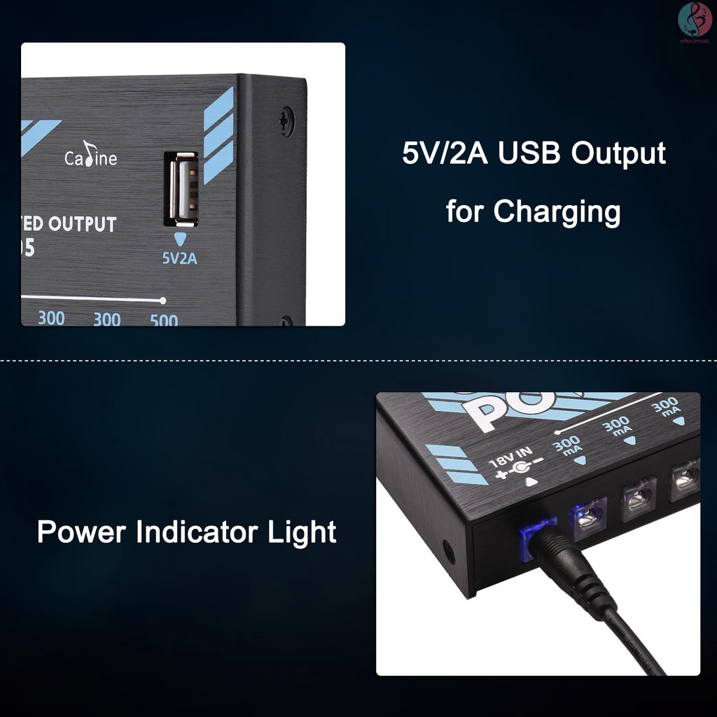 Caline เอฟเฟคกีต้าร์เอฟเฟค 8 Isolated Output สําหรับ 9V เอฟเฟคกับสาย ...