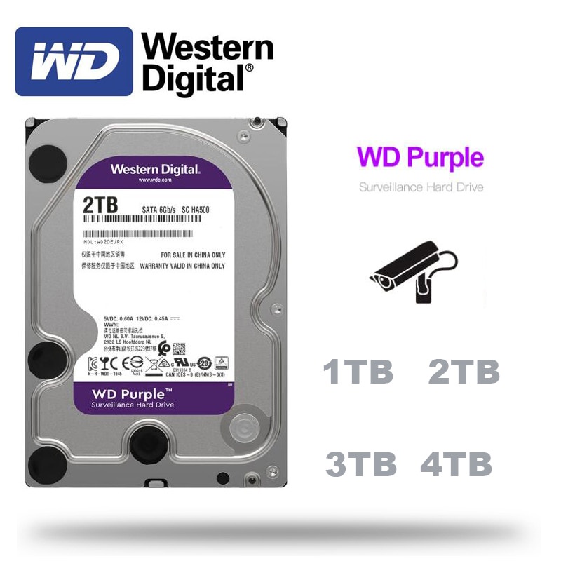 NEW Western Digital WD Purple Surveillance HDD 1TB 2TB 3TB 4TB SATA 6 ...